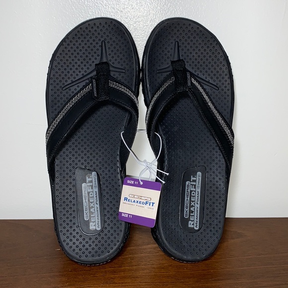Skechers | Shoes | Skechers Mens Memory Foam Flip Flop Sandal | Poshmark